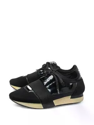 Balenciaga Race Runner Panelled Lace-up Sneakers - Black