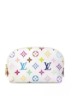LOUIS VUITTON X Takashi Murakami Monogram Multicolore Canvas Wash Bag - White