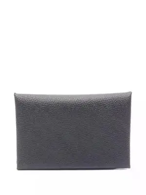Hermès 2024 Calvi Leather Coin Purse - Black