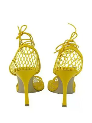 Bottega Veneta Crochet Knit Stiletto Sandals - Yellow