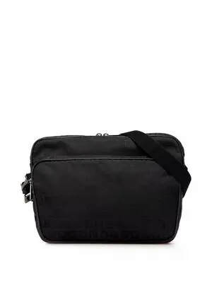 Fendi Zucchino Canvas Crossbody Bag - Black