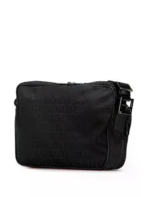 Fendi Zucchino Canvas Crossbody Bag - Black