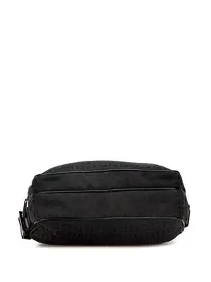 Fendi Zucchino Canvas Crossbody Bag - Black
