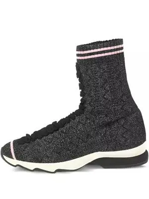 Fendi Sock-style Knitted Sneakers - Black