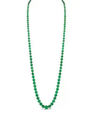 PRAGNELL Platinum Edwardian Jade Bead Necklace - Green