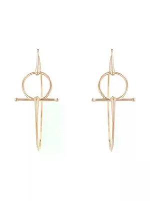 Hermès 18k Gold Filet D'or Hoop Earrings - Pink