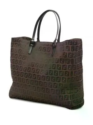 Fendi Zucchino Canvas Tote Bag - Brown