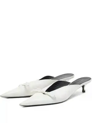 Balenciaga 30mm Knife Bow Mules - White