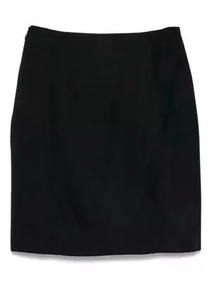Versace 2000s Wool Mini Skirt - Black