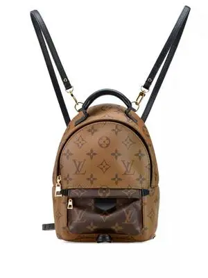 LOUIS VUITTON 2017 Monogram Reverse Mini Palm Springs Backpack - Brown
