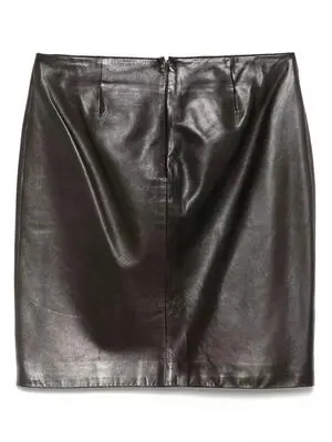 Gucci 2000s Leather Miniskirt - Brown