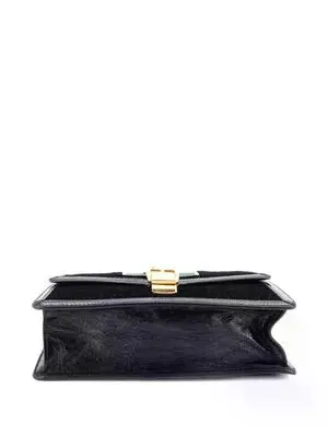 Gucci Sylvie Gg Velvet Shoulder Bag - Black
