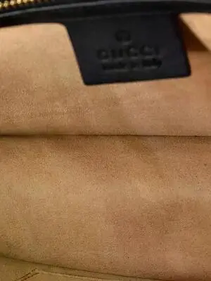 Gucci Sylvie Gg Velvet Shoulder Bag - Black