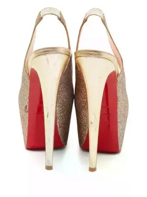 CHRISTIAN LOUBOUTIN 155mm Glitter Daf Slingback Pumps