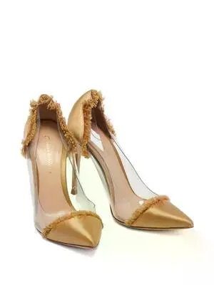 GIANVITO ROSSI 2024 110mm Satin Fringe Pumps