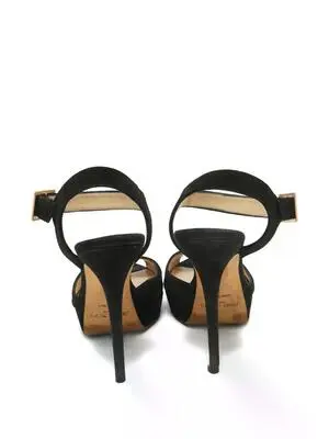 JIMMY CHOO Suede Heeled Sandals - Black