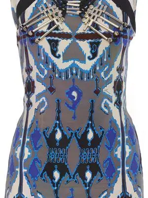 Gucci V-neck Dress With Embroidered Design