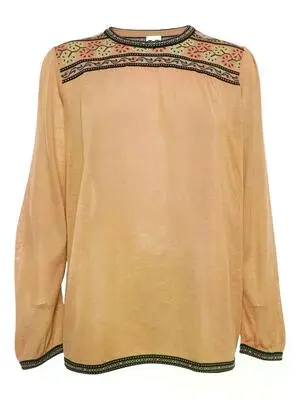 Missoni Embroidered Knitted Top - Brown
