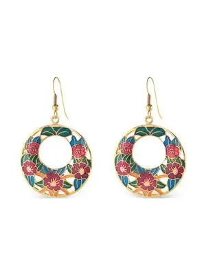 SUSAN CAPLAN 1980s Floral-embellishment Earrings - Gold