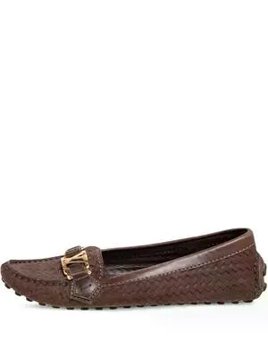LOUIS VUITTON Logo-plaque Loafers