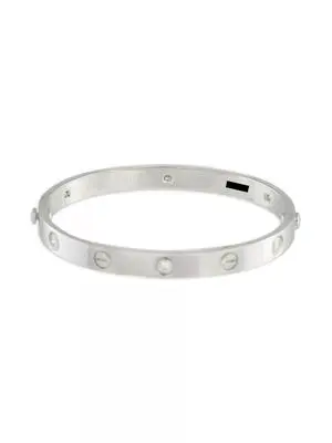 CARTIER 18k White Gold Love Diamond Bracelet - Silver