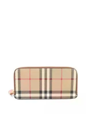 Burberry Checked Leather Card Case - Brown
