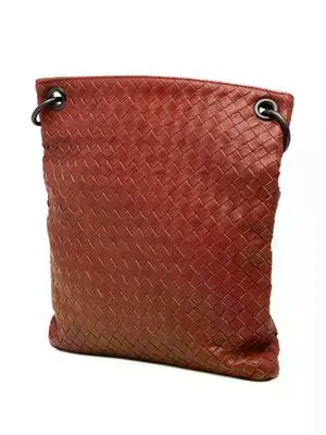 Bottega Veneta Leather Intrecciato Crossbody Bag - Brown