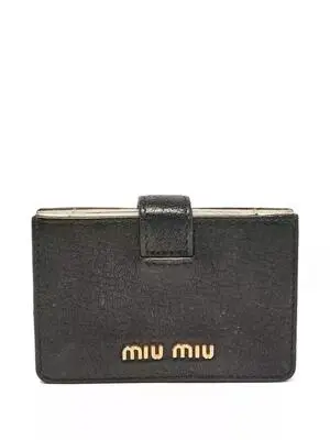 Miu Miu Logo-plaque Leather Cardholder - Black