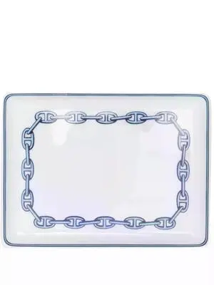Hermès Chaîne D'ancre Porcelain Ashtray - White