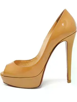 CHRISTIAN LOUBOUTIN 135mm Patent-leather Sandals - Neutrals