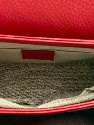 Gucci Small Dollar Calf Interlocking G Satchel - Red