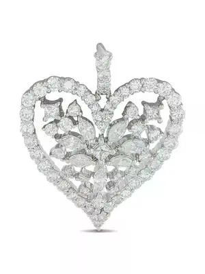 LB EXCLUSIVE Platinum Heart Diamond Pendant - Silver