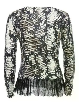 Moschino Snake-print Lace-trim Top