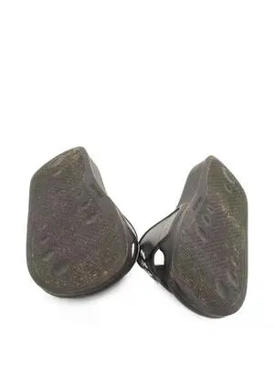 Palm Angels Logo Leather Slides - Black