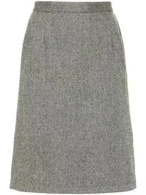 Valentino Garavani 1990s Interwoven-design Wool Skirt