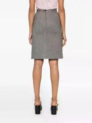 Valentino Garavani 1990s Interwoven-design Wool Skirt