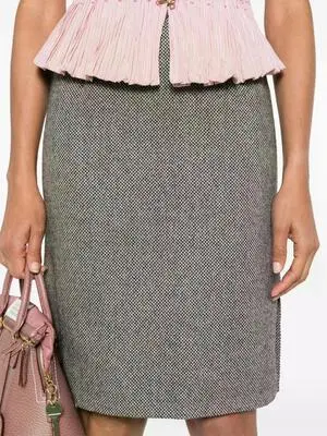 Valentino Garavani 1990s Interwoven-design Wool Skirt