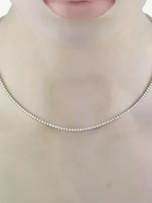 LB EXCLUSIVE 14k White Gold Diamond Tennis Necklace