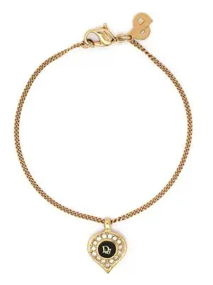 Dior 1980s Logo-pendant Bracelet - Gold