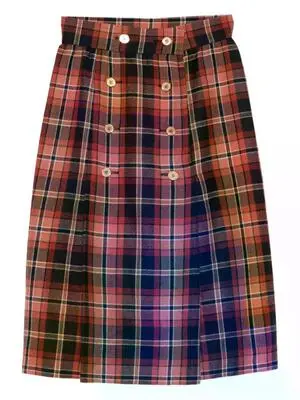 Saint Laurent 1970s Checked Wool Skirt