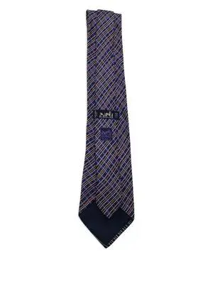 Hermès Geometric-pattern Neck Tie - Purple