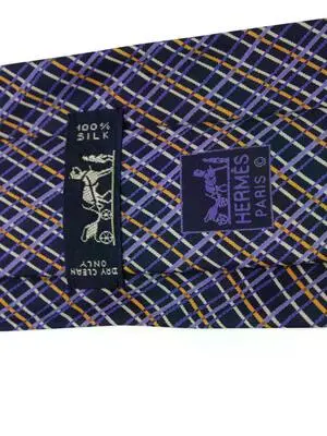 Hermès Geometric-pattern Neck Tie - Purple