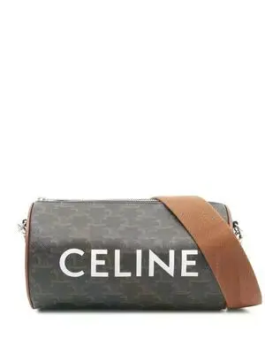Celine Triomphe Monogram Cylindrical Shoulder Bag - Brown