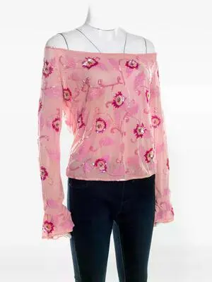 Escada Sequin-embellished Long-sleeve Top
