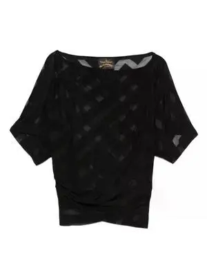 VIVIENNE WESTWOOD 2000s Geometric-pattern Mesh Blouse