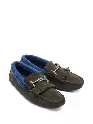 TOD'S Shearling Fringe Loafers