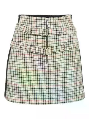 Maje Buckle Plaid Skirt