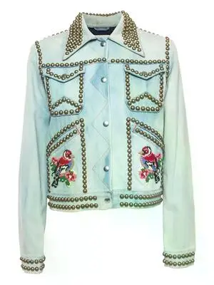 Gucci Studded Denim Jacket - Blue
