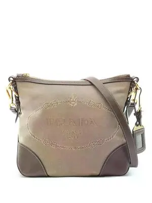Prada 2010 Logo Jacquard Shoulder Bag