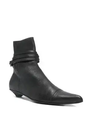 ROMEO GIGLI 1990s Strap-detail Ankle Boots - Black